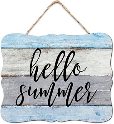 Amazon.com: Jetec Pineapple Sign Wood Door Hanging, Rustic Hello Summer ...