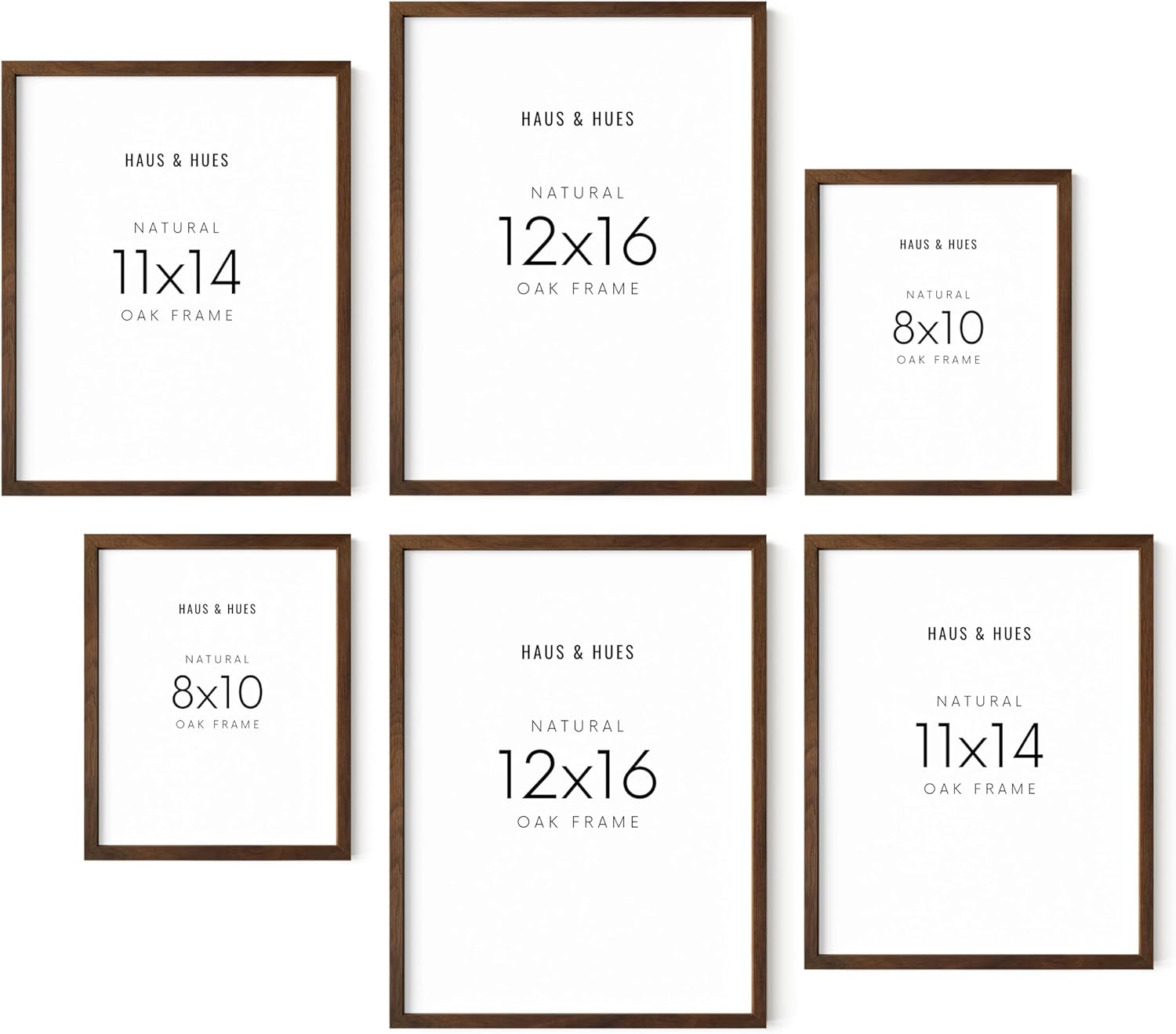 Amazon.com - HAUS AND HUES Walnut Frames for Gallery Wall - Set of 6 ...