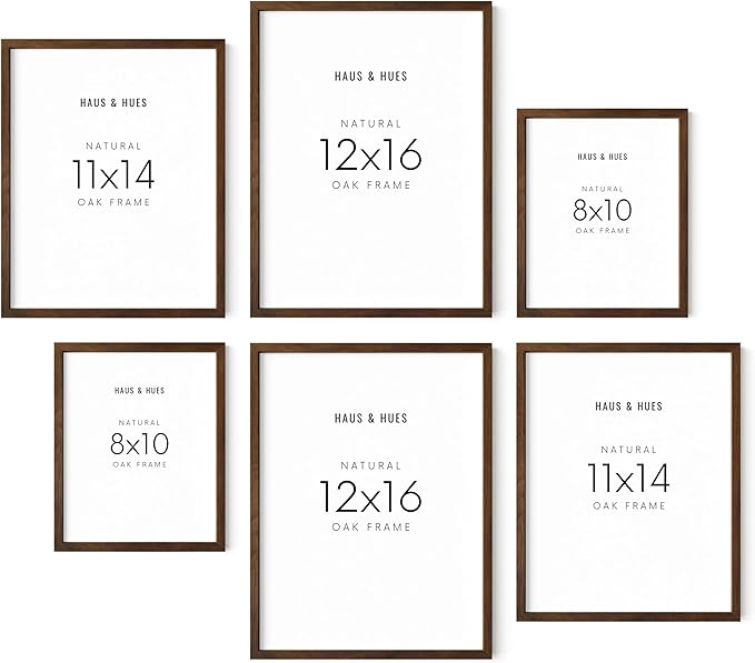 Amazon.com - HAUS AND HUES Walnut Frames for Gallery Wall - Set of 6 ...