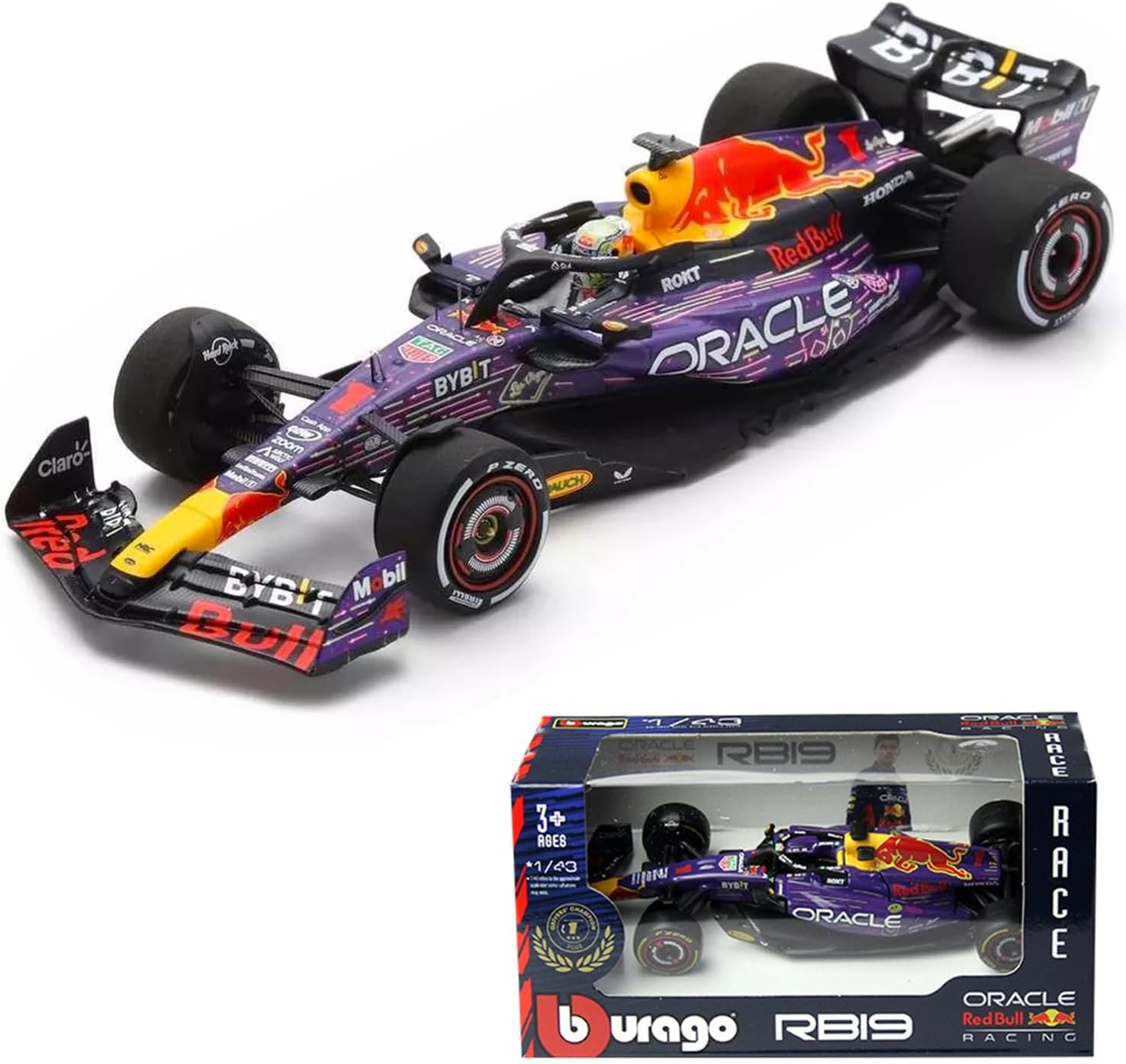 Amazon.com: Bburago 1/43 - Red Bull Racing RB19 F1 GP Las Vegas ...