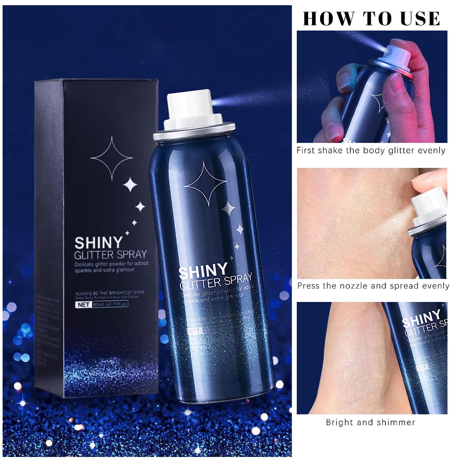 Snapklik.com : Body Glitter Spray For Hair And Body, Quicking Drying ...