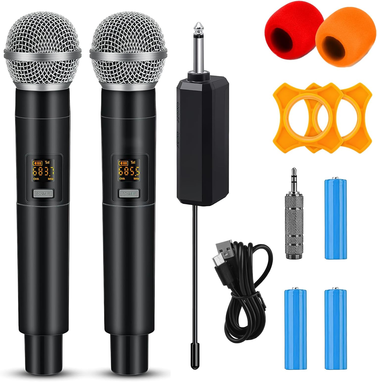 Microfono Inalambrico, Micrófono Inalambrico Profesional de 2 Pcs, Kit ...