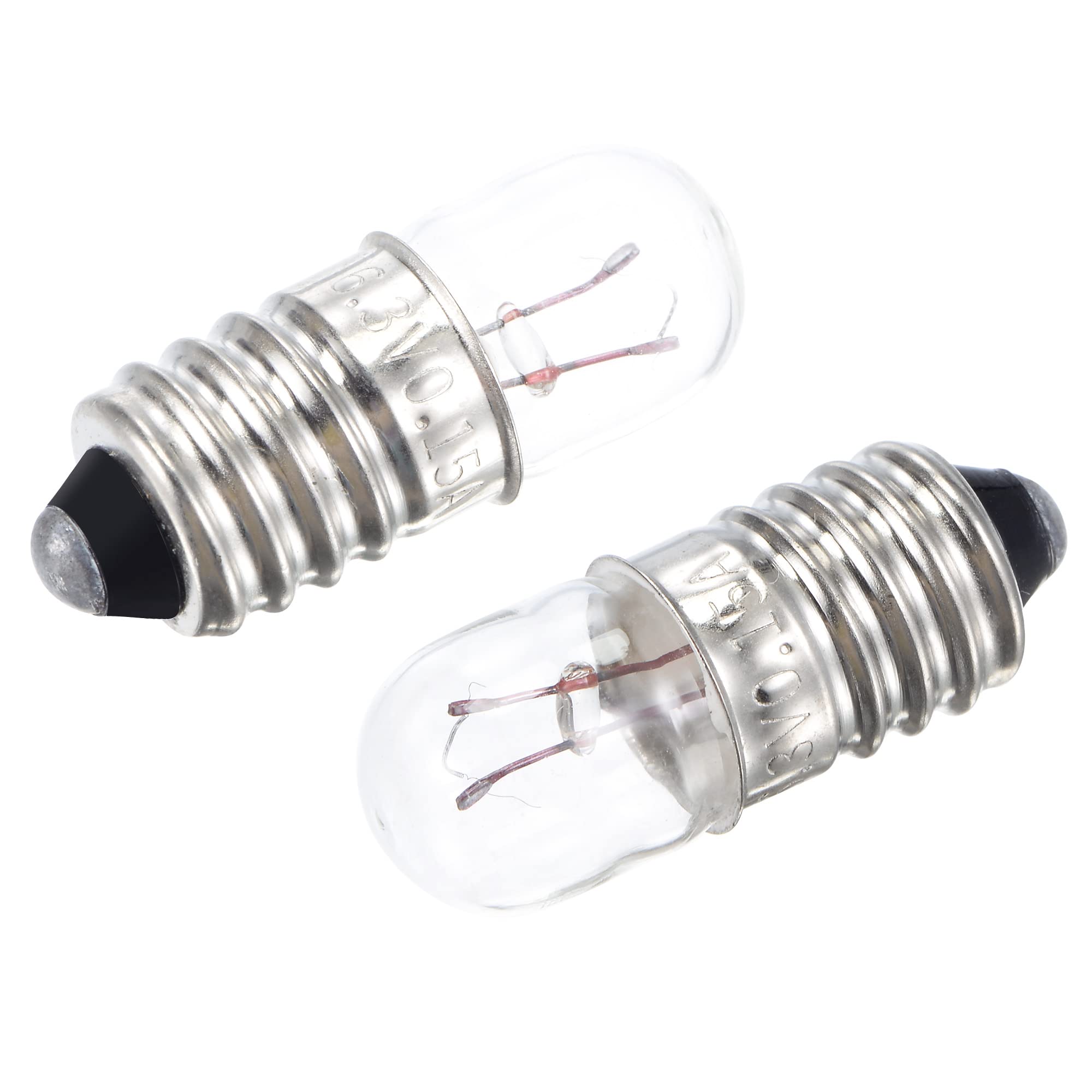 MECCANIXITY E10 Screw Base Miniature Bulbs DC 6.3V Warm Yellow Light ...