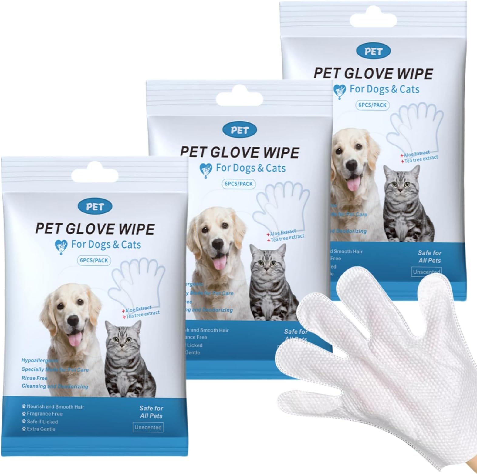 Amazon.com: lloYvette Extra Thick Pet Bathing Wipes for Dogs Cats ...