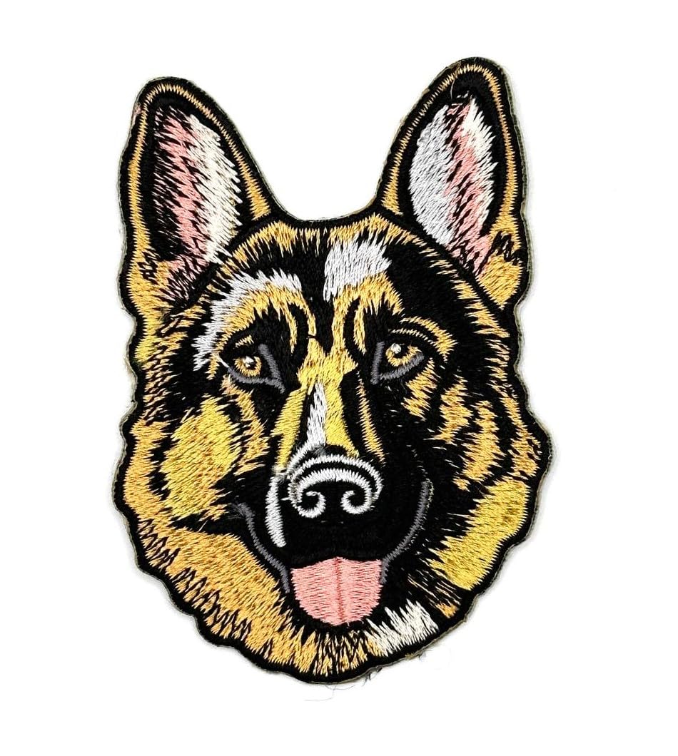 Amazon.com: 3.5" German Shepherd Iron On Patch | Embroidered Dog ...