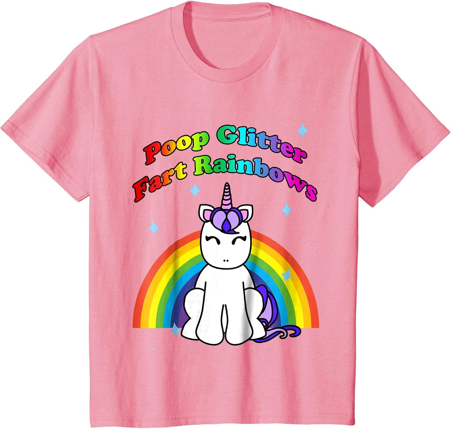 Amazon.com: Poop Glitter Fart Rainbows Potty Humor Unicorn Gift Shirt ...