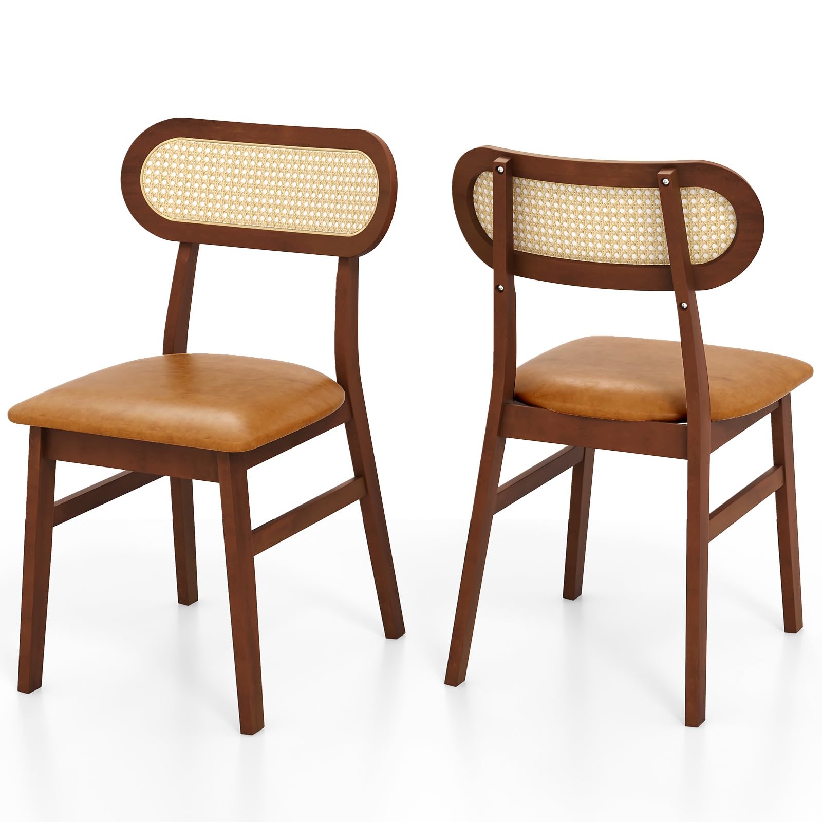 Amazon.com - Giantex Wooden Dining Chairs Set of 2, PU Leather ...