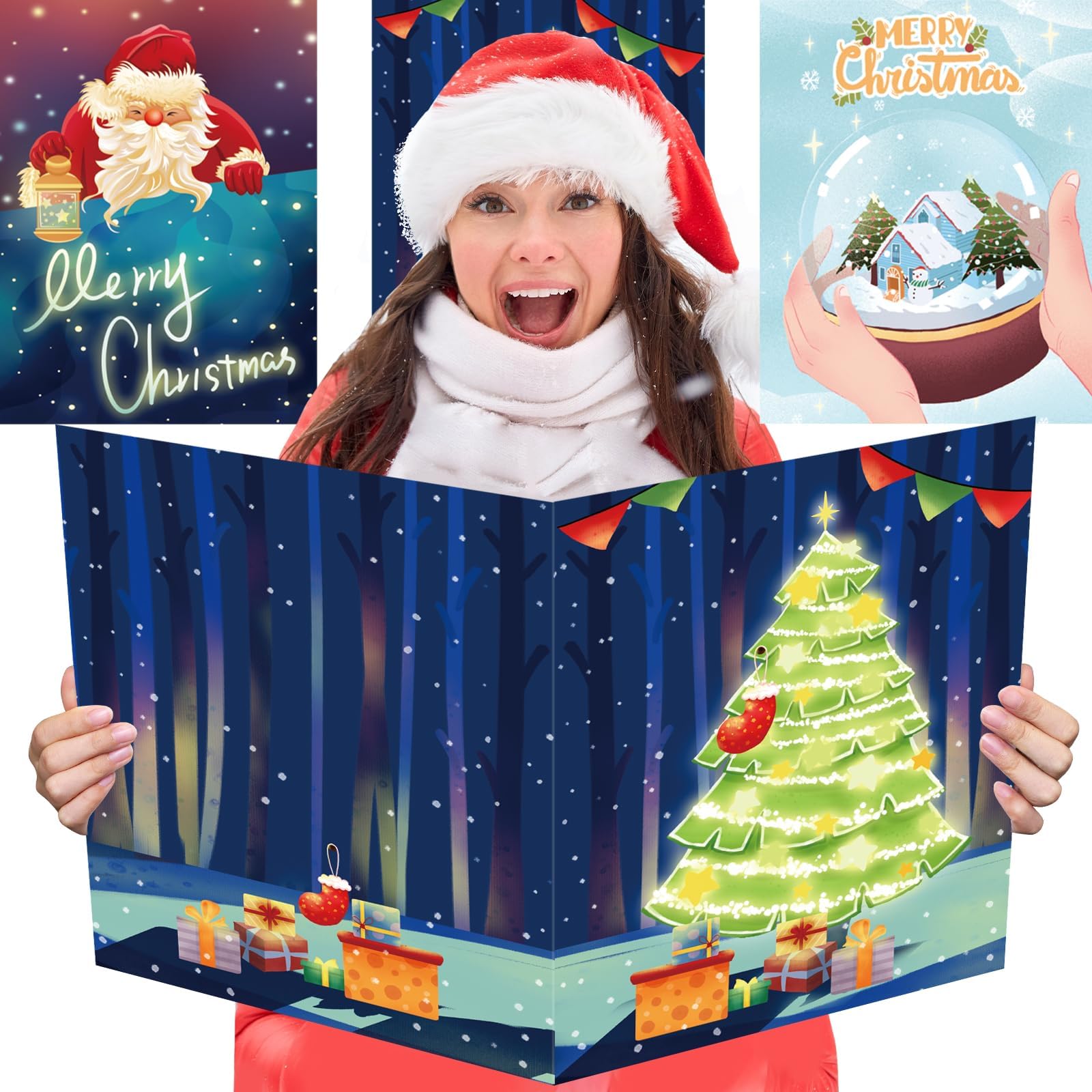 Amazon.com : Tenceur 9 Pcs Giant Christmas Cards with Envelopes ...