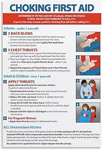 Amazon.com: Choking Poster - Heimlich Maneuver for Infants, Children ...