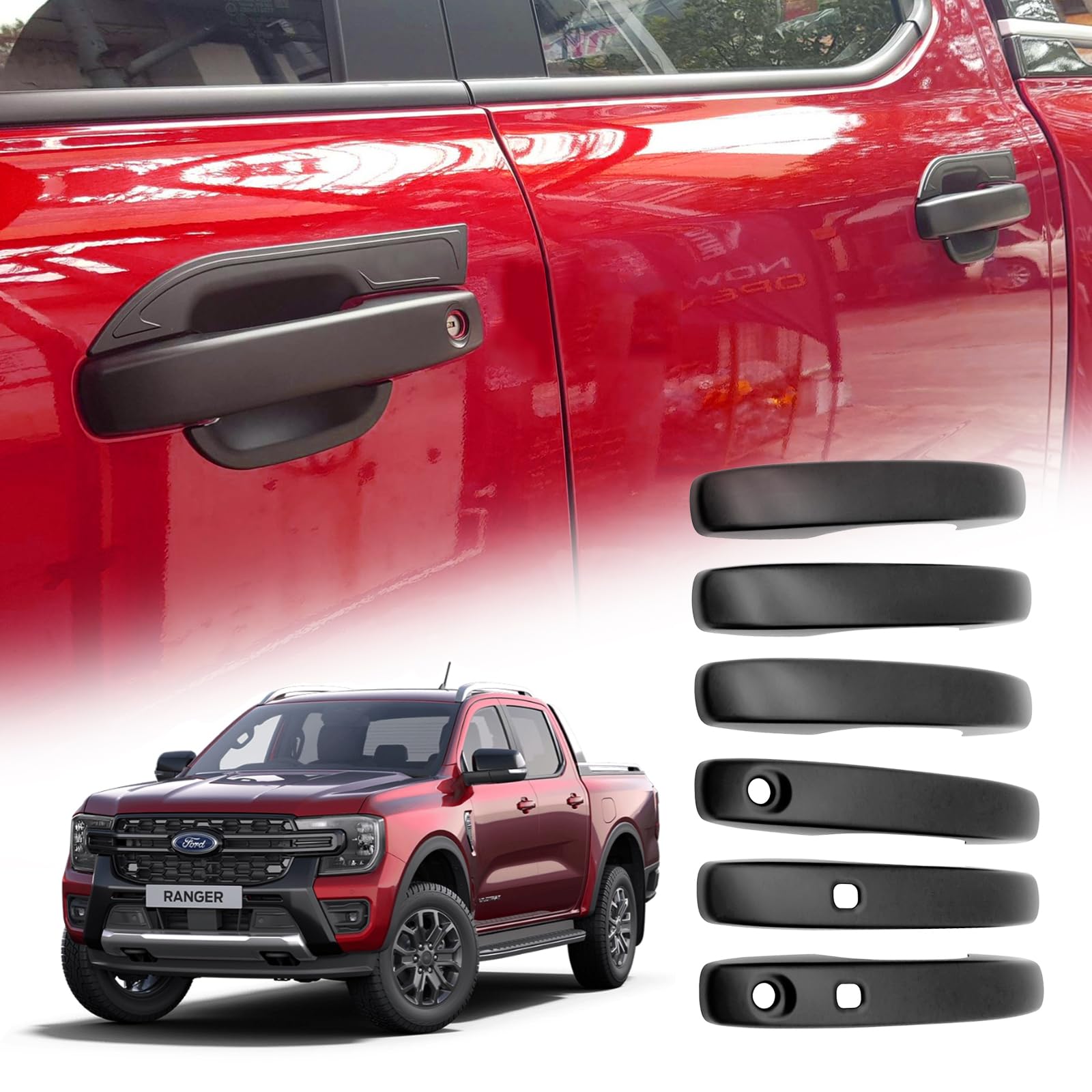 Buy JHCHAN for Ford Ranger 2024 Accessories - T9 Door Handle Cover for ...