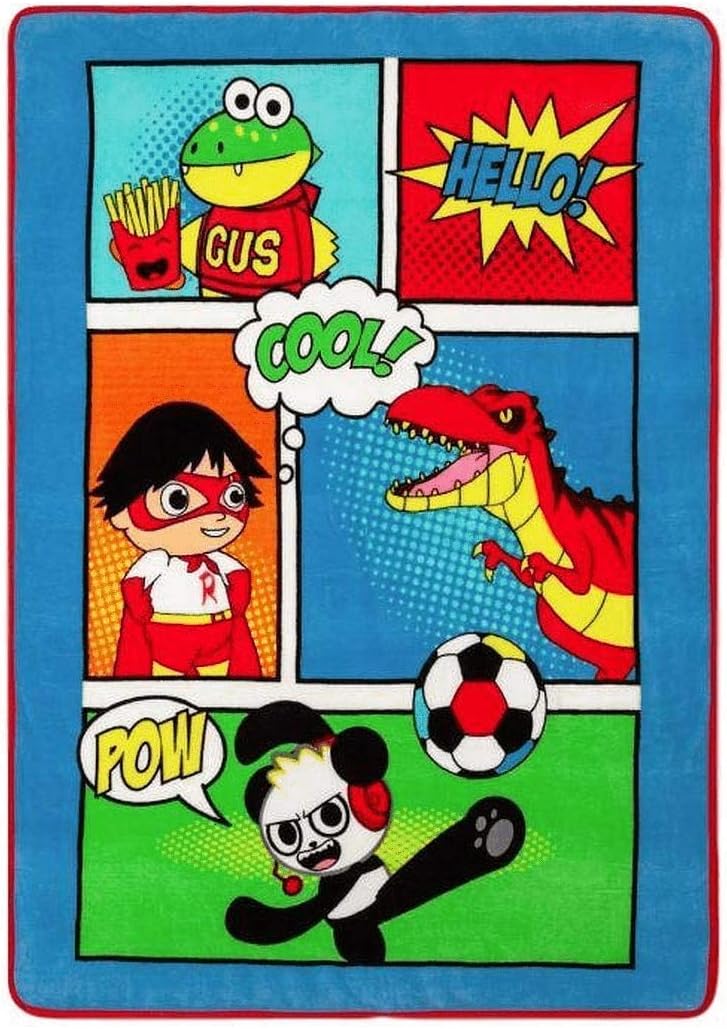 Amazon.com: Ryan World Soft Plush Throw Kids Favorite 46" x 60" : Home ...