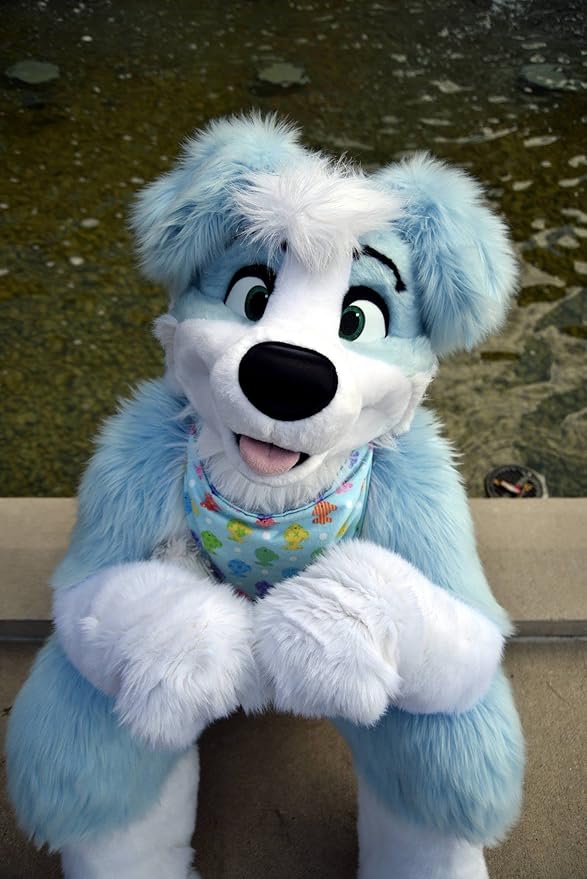 Amazon.com: Blue White Cute Husky Cat Fursuit Fullsuit Teen Costumes ...