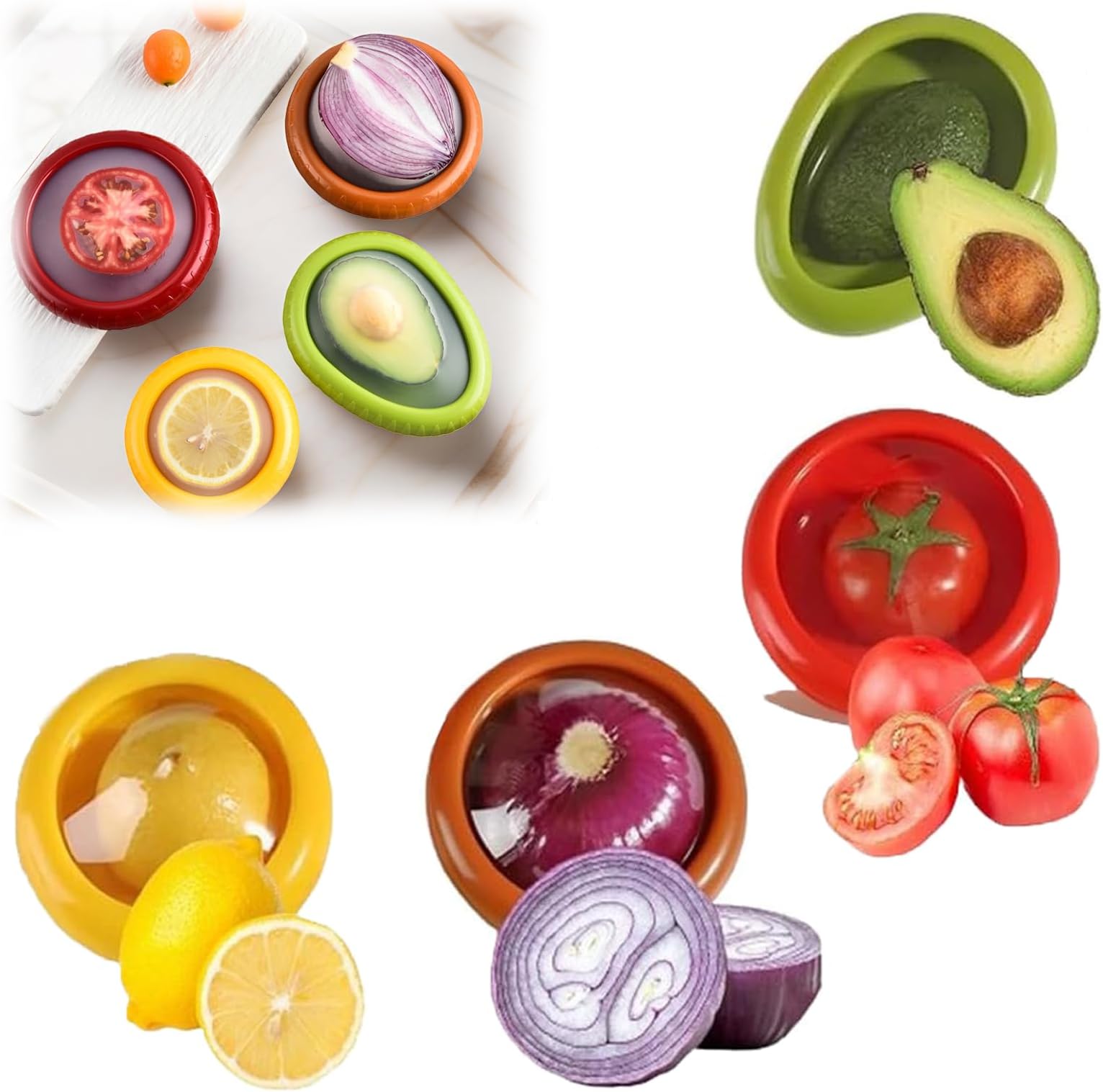 Amazon.com: DSIKOR Silicone Fruit Storage Containers,Set of 4 Fruit And ...