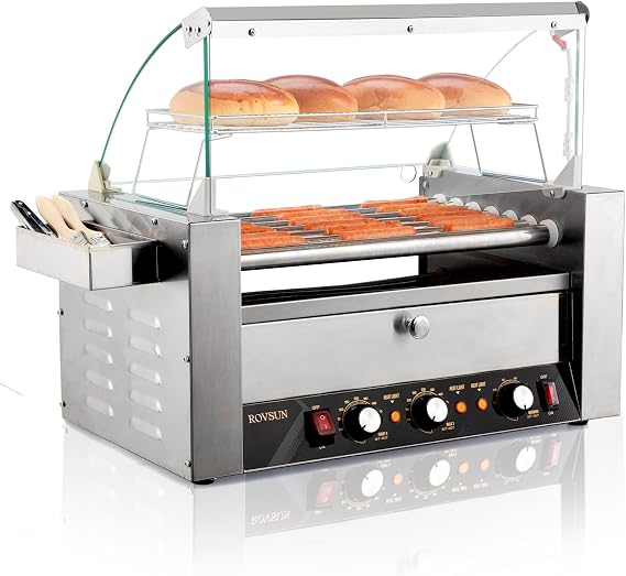 Amazon.com: ROVSUN 18 Hot Dog 7 Roller, Hot Dog Roller Warmer Grill ...