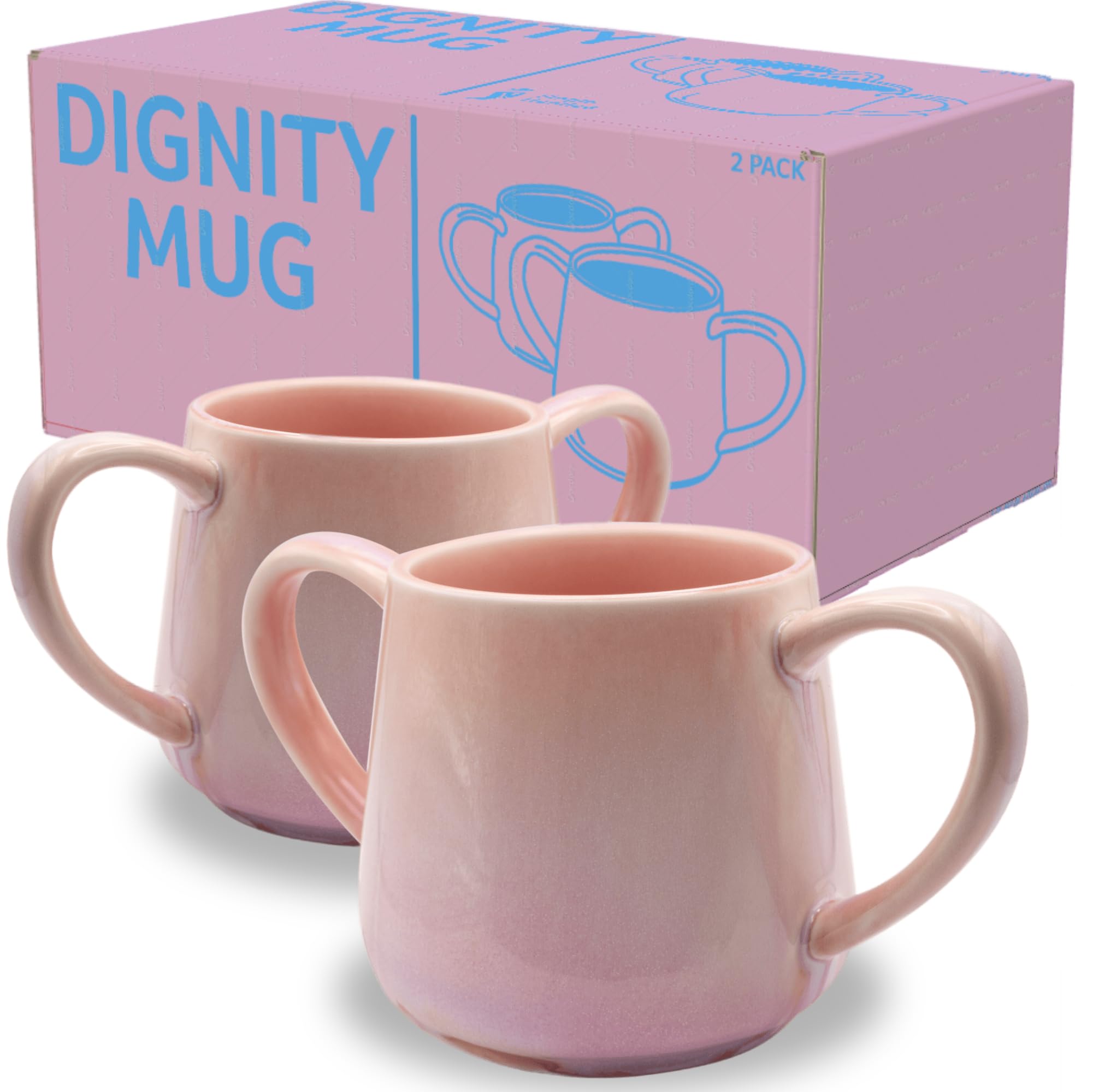Two Handle Dignity Mug Pink. 2 Handle Mugs. Aids Tremors, Arthritis and ...