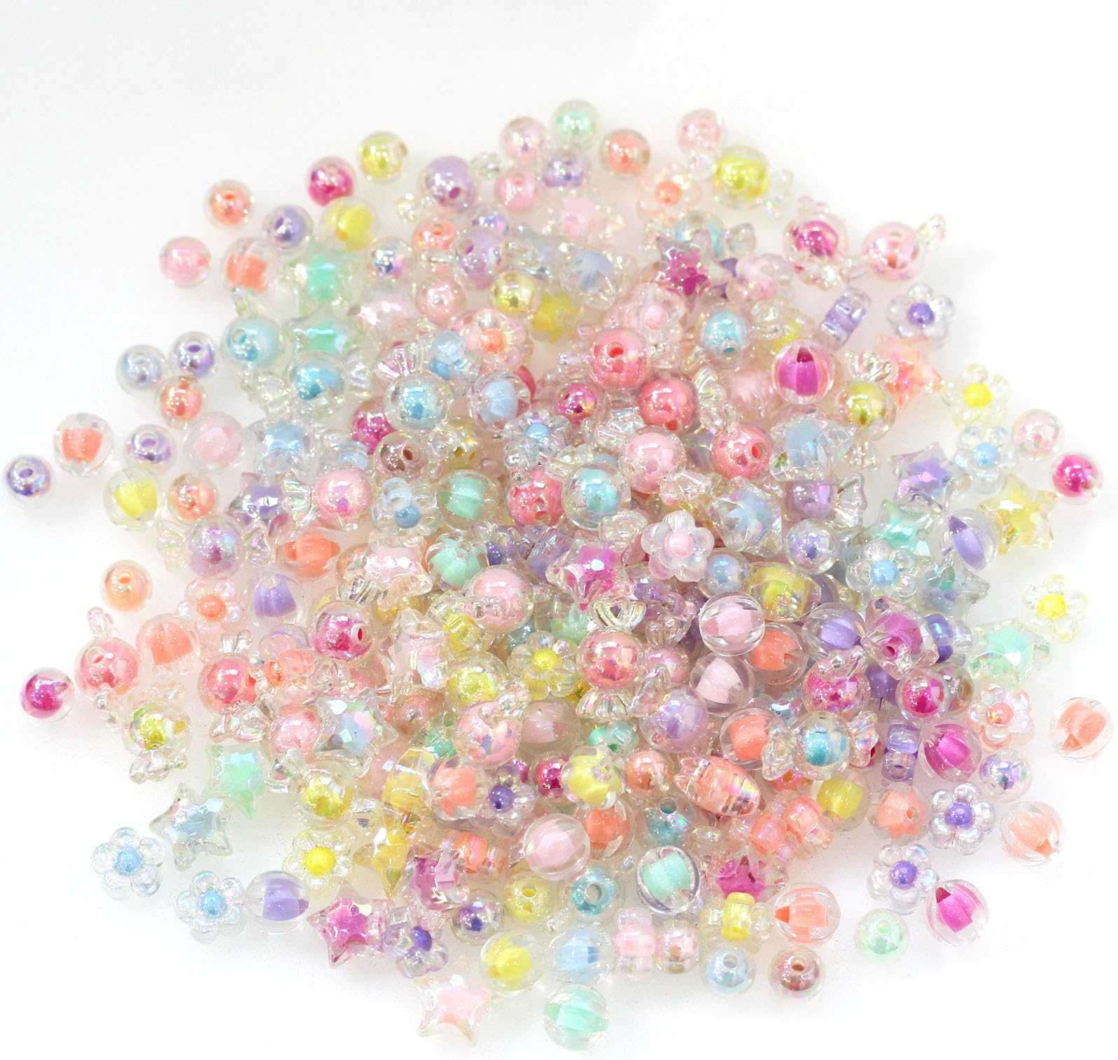 Amazon.com: 250pcs Acrylic Assorted Beads, BetterJonny AB Color Beads ...