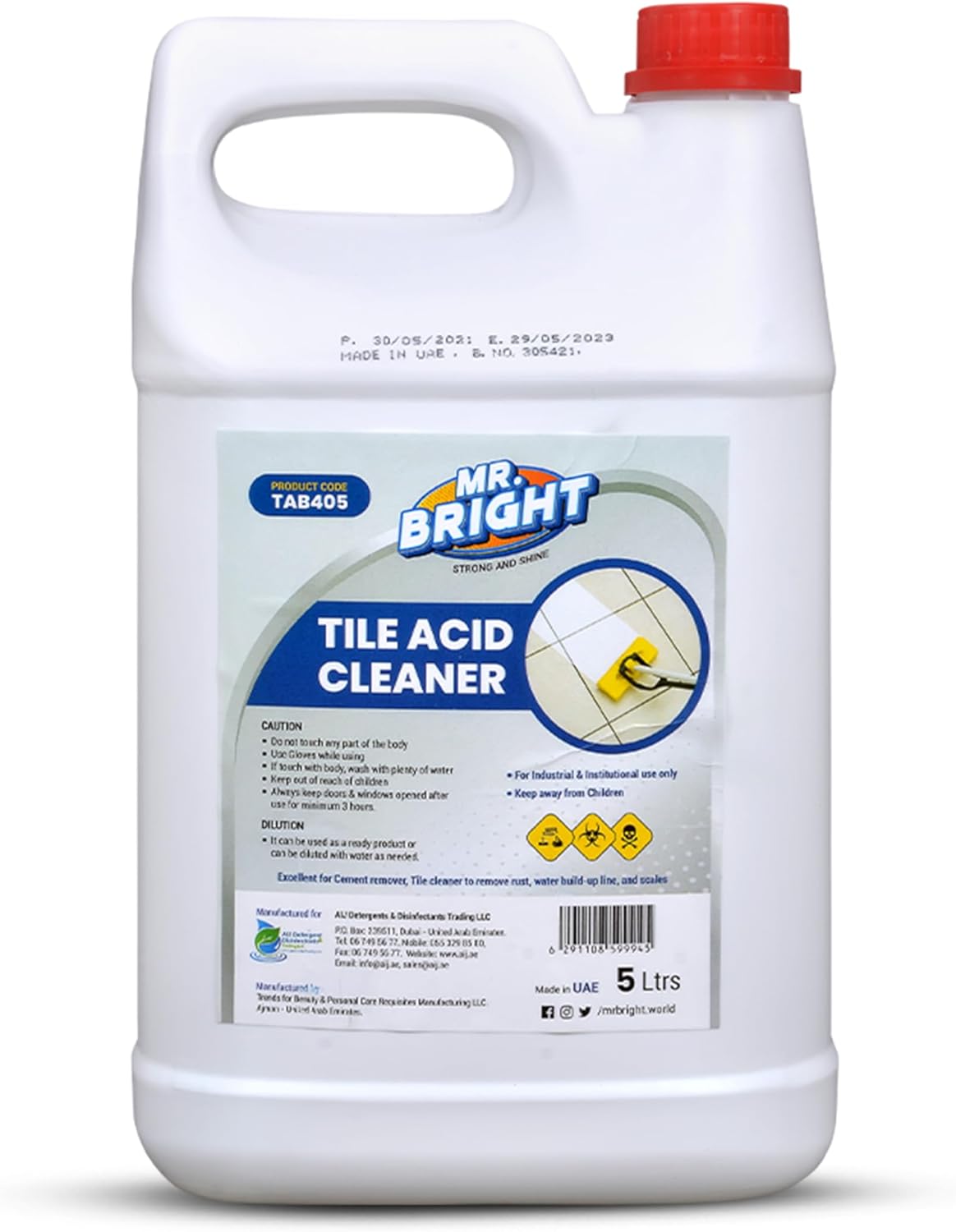 Mr Bright Tile Acid Cleaner for Hard Water Stains, Rust, and Mildew ...