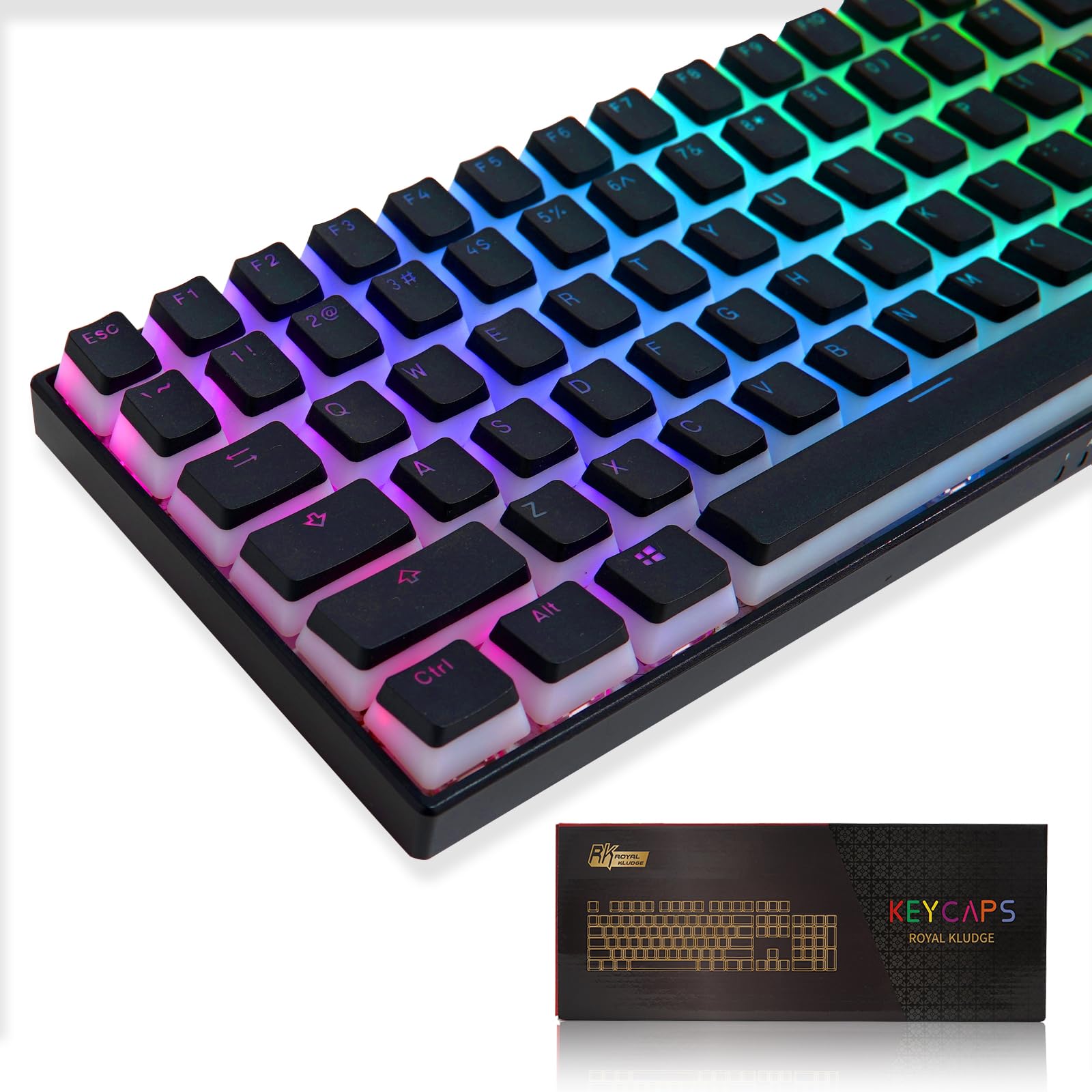 Buy RK ROYAL KLUDGE 112 Double PBT Pudding Keycaps, OEM Profile ANSI ...