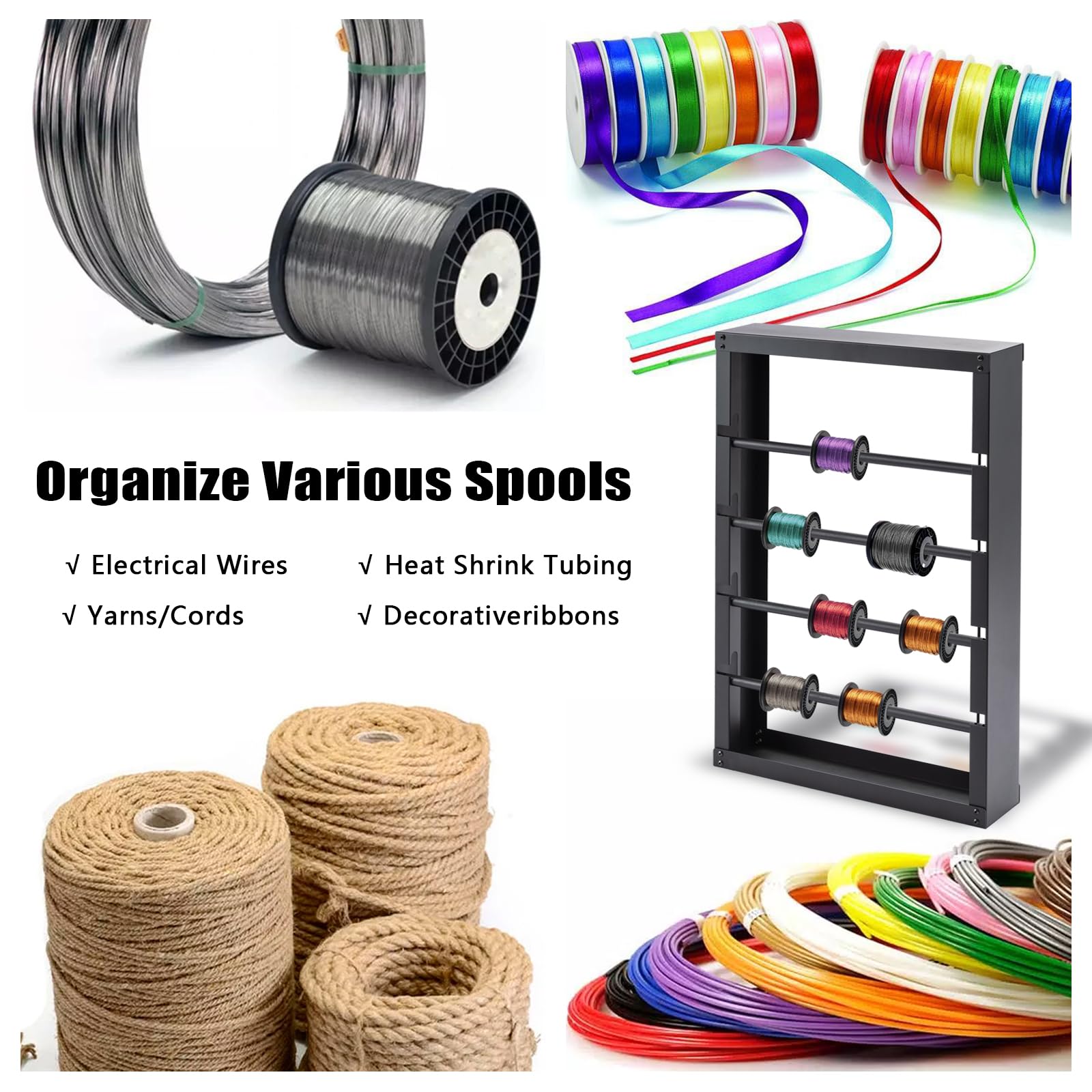 Snapklik.com : ZHAIUPON Wire Spool Rack,Wire Spool Holder Wall Mounted ...