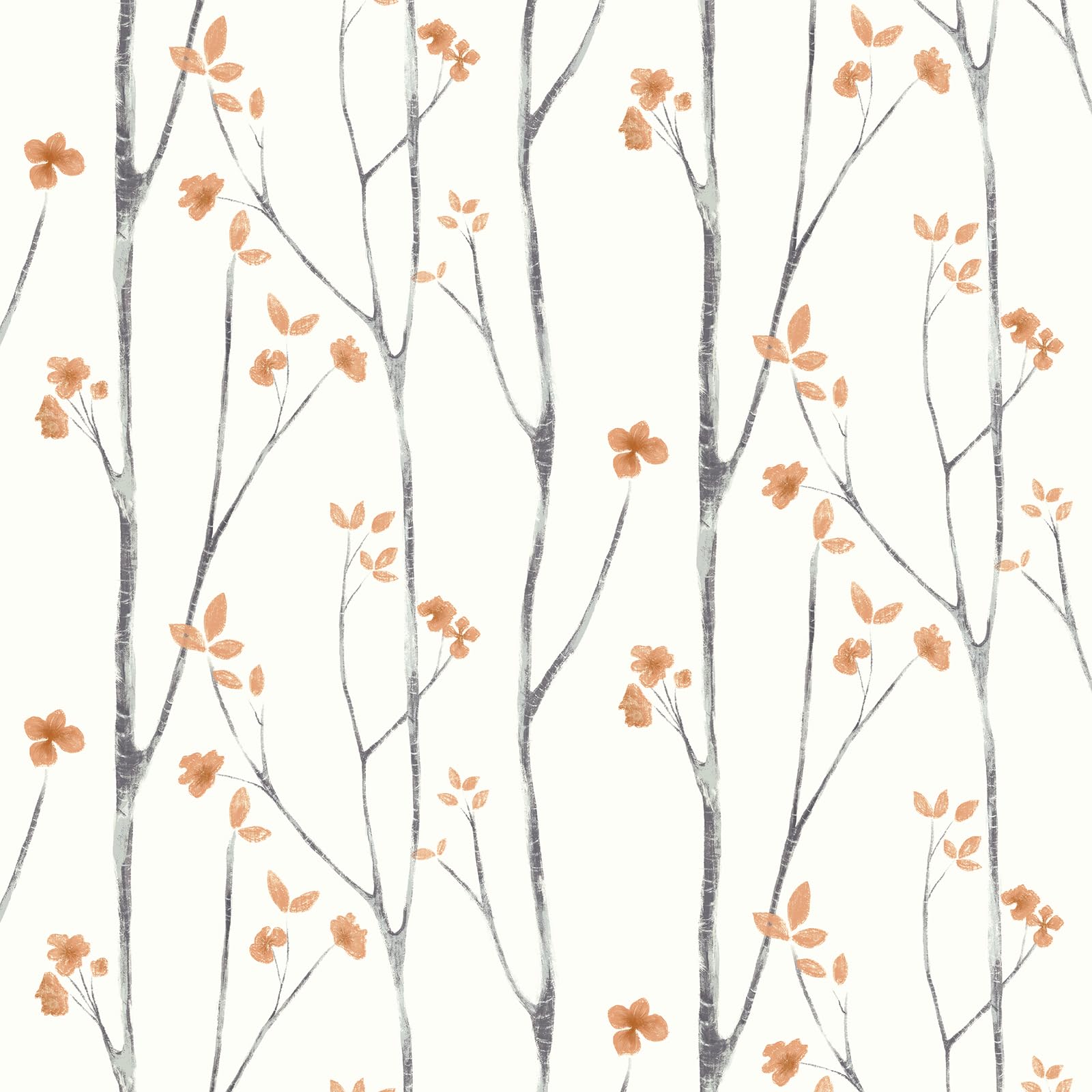 Timeet Self Adhesive Wallpaper Beige Contact Paper 41x300cm Grey Tree ...