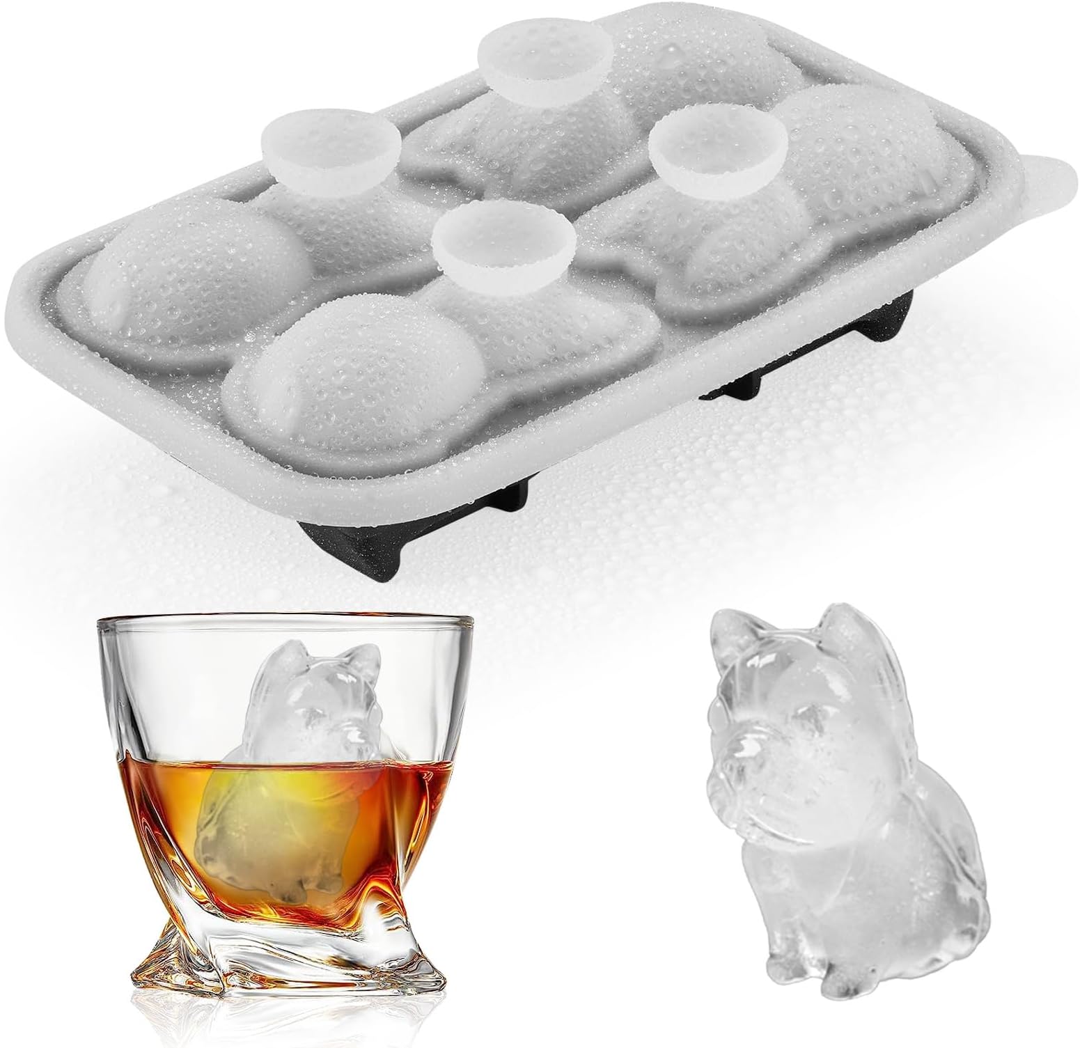 Amazon.com: Nax Caki Bulldog gifts 3D Bulldog Ice Cube Mold Fun Shapes ...