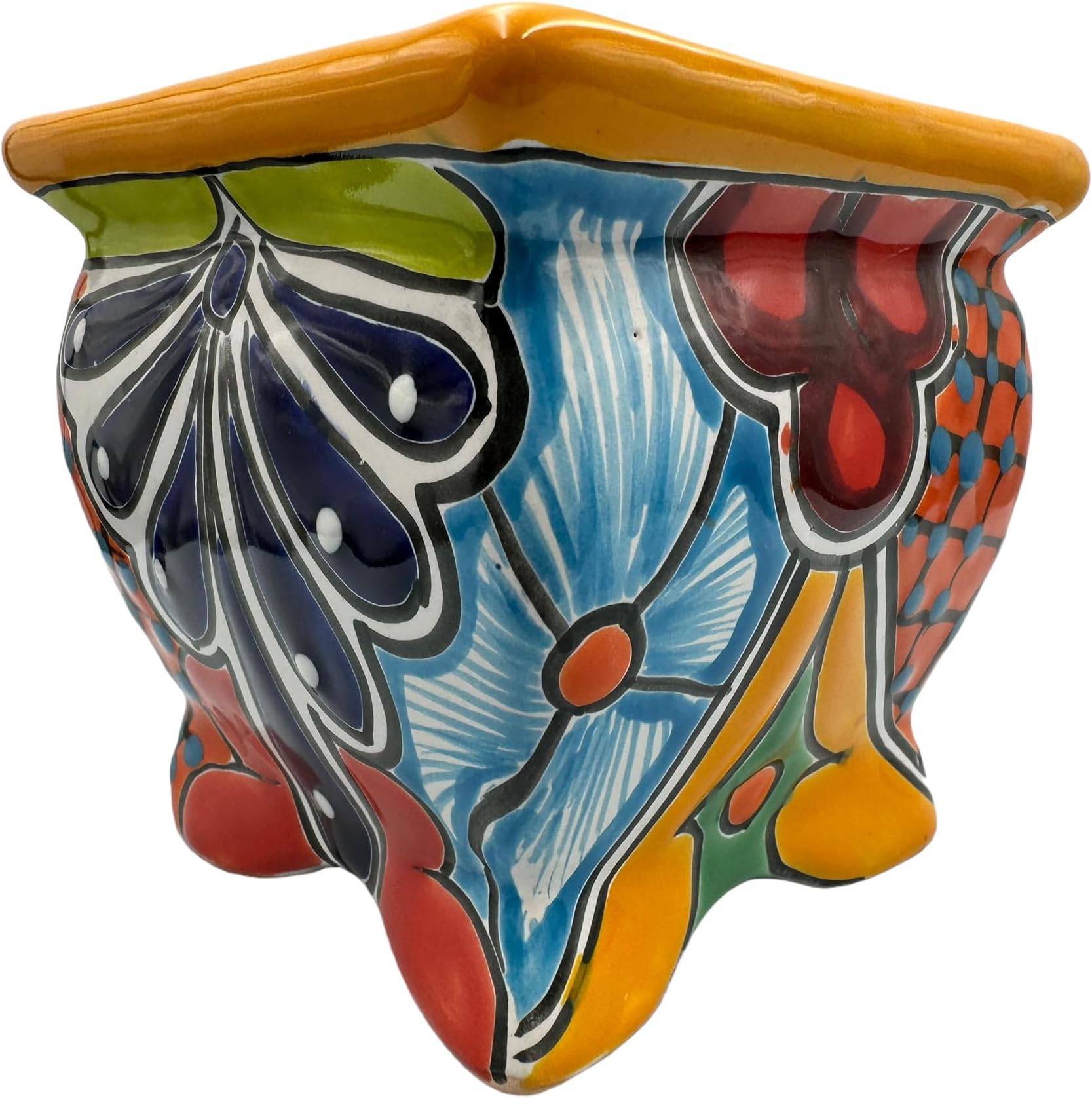 Amazon.com : Talavera Japanese Square Planter Pot Mexican Pottery Folk ...