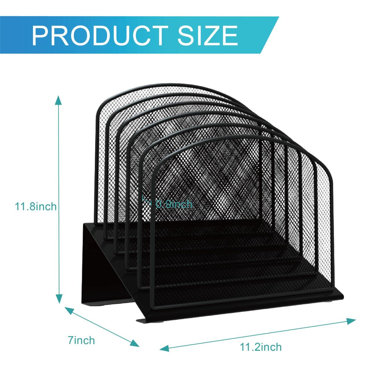 Snapklik.com : Metal Mesh Desktop Black File Holder For Desk