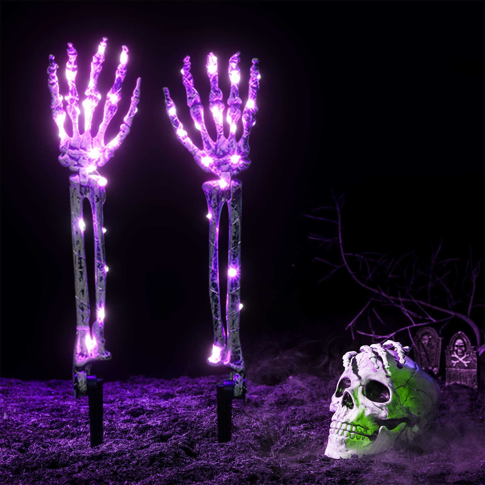 Halloween Decorations Lighted Skeleton Arm Stake for Halloween ...