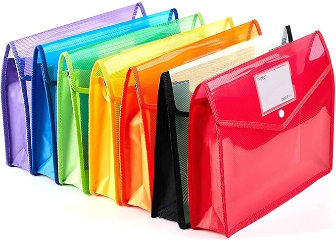 GreatDio® Envelope Folder,Transparent PolyPlastic A4 Documents File ...