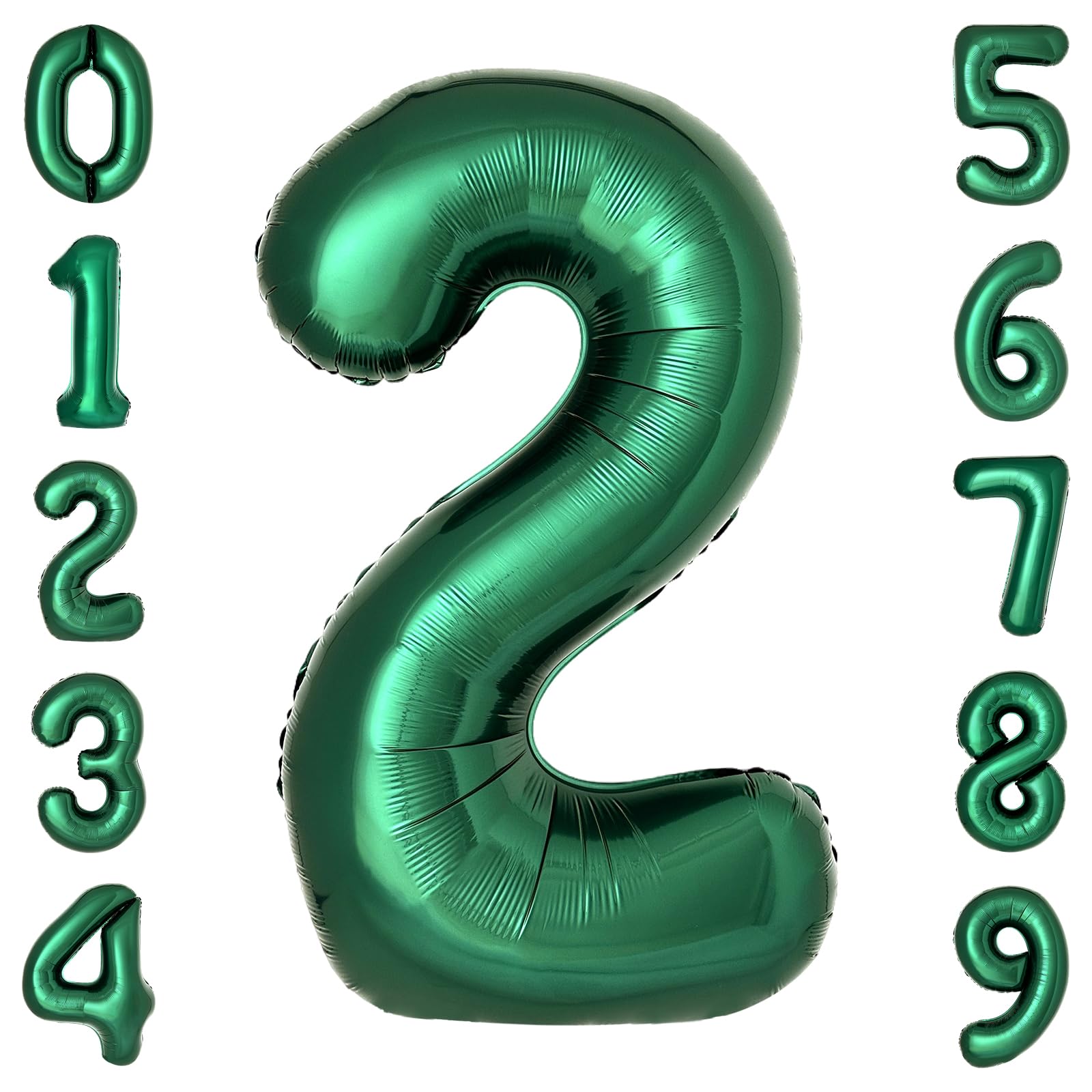 Amazon.com: Dark Green Number 2 Balloons Large Emerald Green Number ...