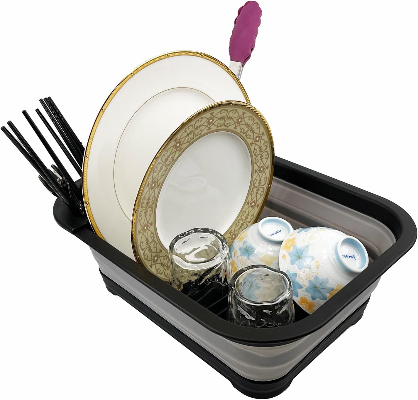 Amazon.com - SAMMART Collapsible Dish Drainer with Tray - Foldable ...