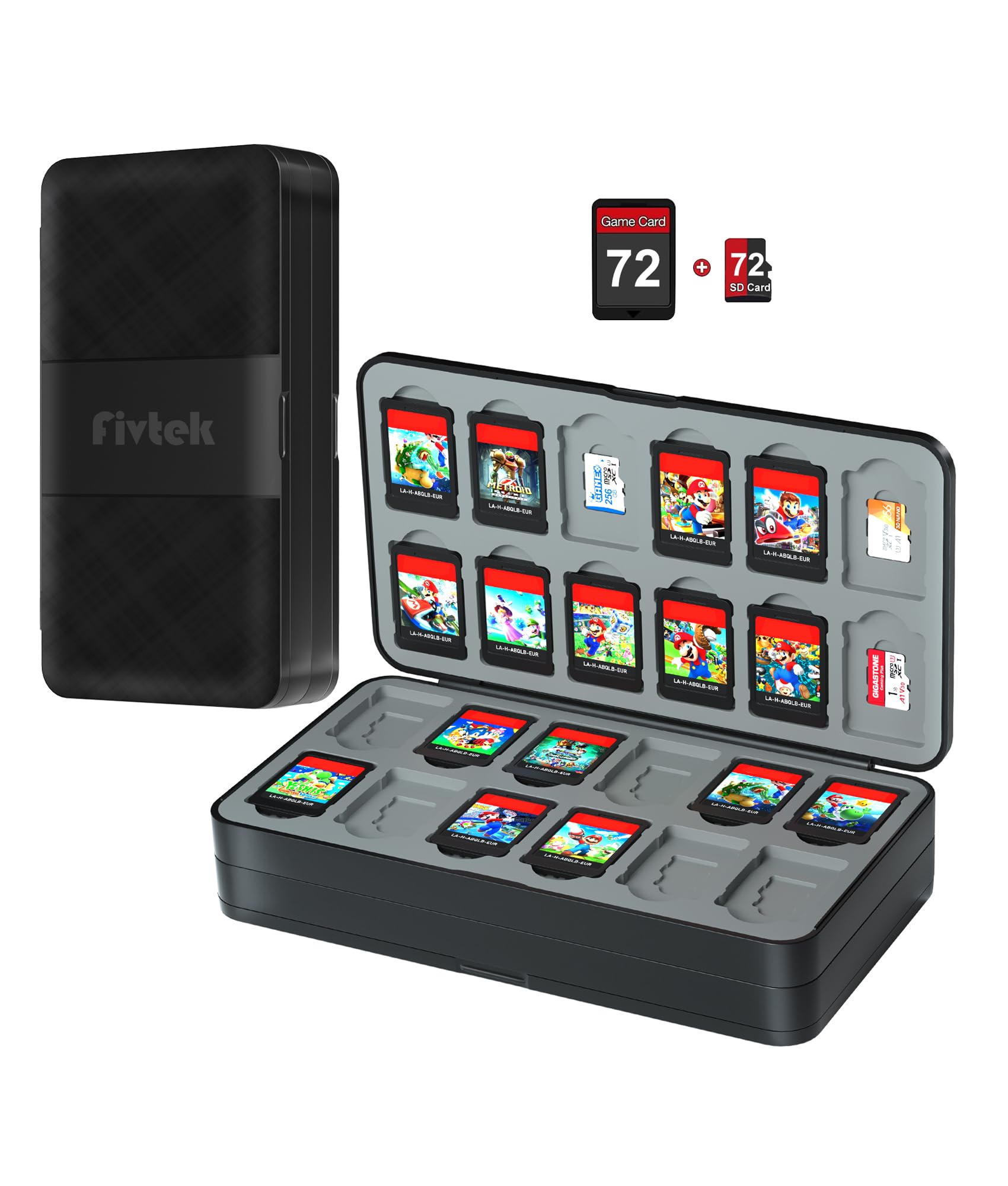 Amazon.com: fivtek Switch Game Case for Nintendo Switch/ Switch OLED ...