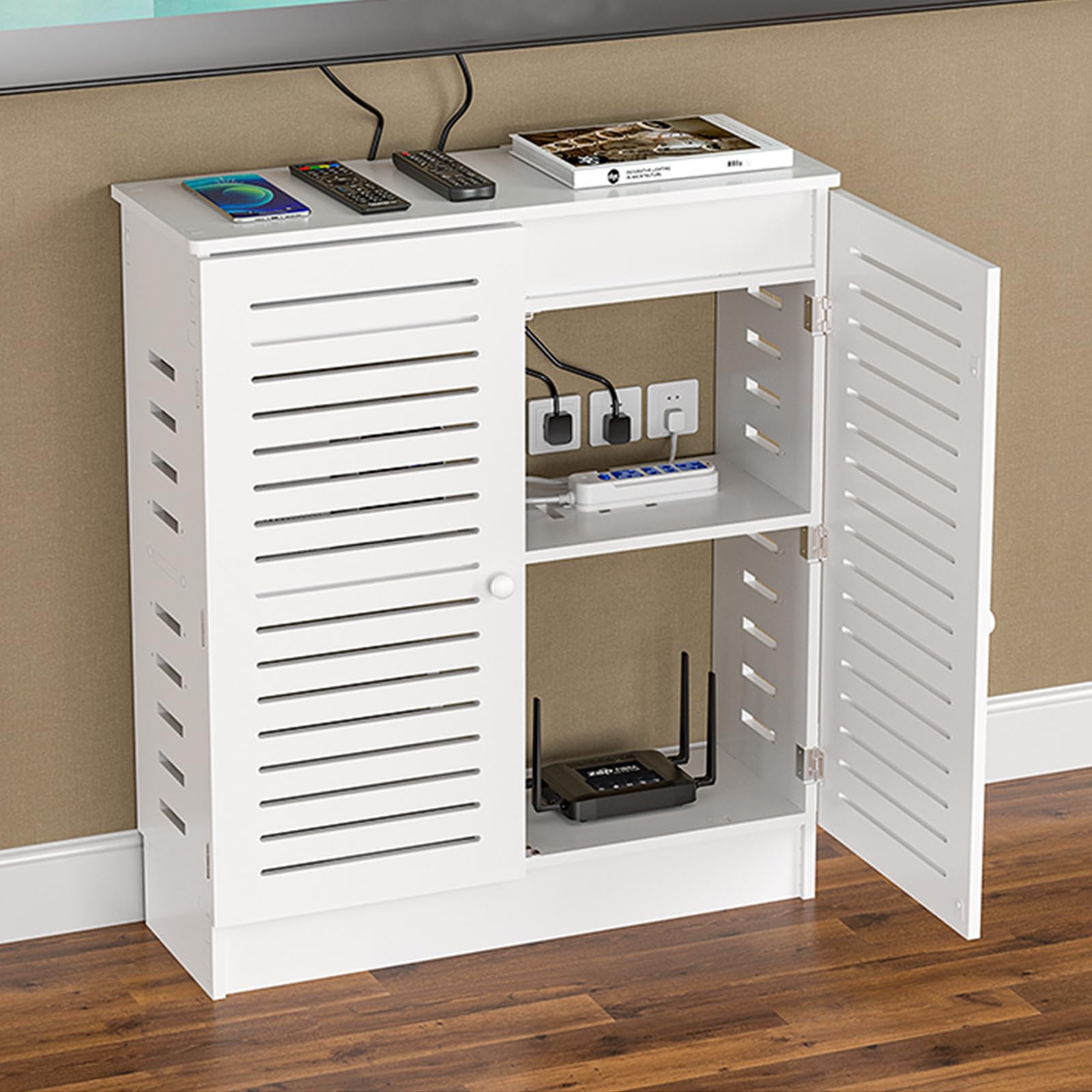 Amazon.com: WiFi Router Storage Cabinet, Router Storage Box, Router ...