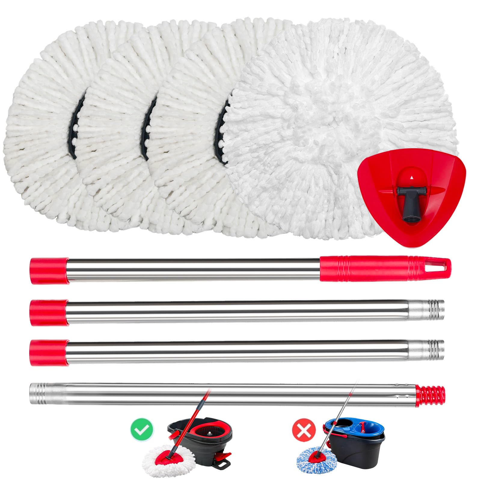 Snapklik.com : 4 Pack EasyWring Microfiber Spin Mop Replacement Set ...