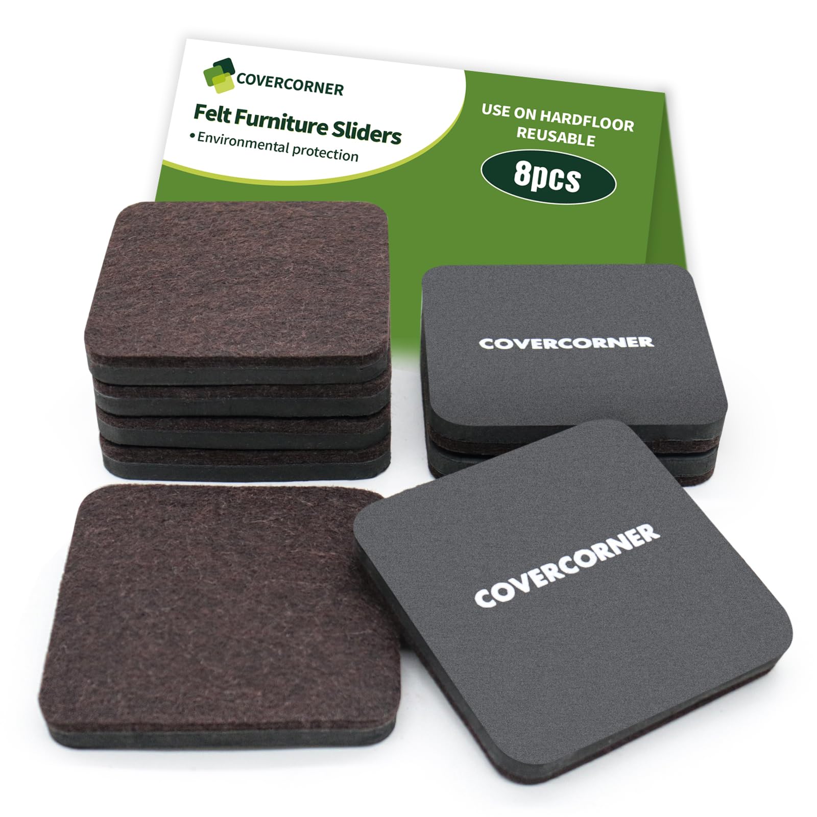 Amazon.com: COVERCORNER Felt Furniture Sliders for Hardwood Floors 8 ...