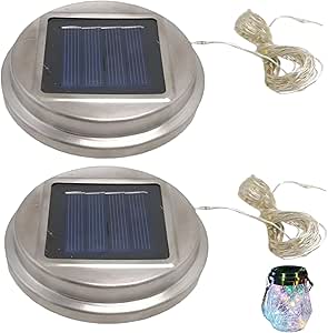Solar Light Replacement Top - 2pcs 8cm/3.15inch Round Tops With 30 LEDs ...