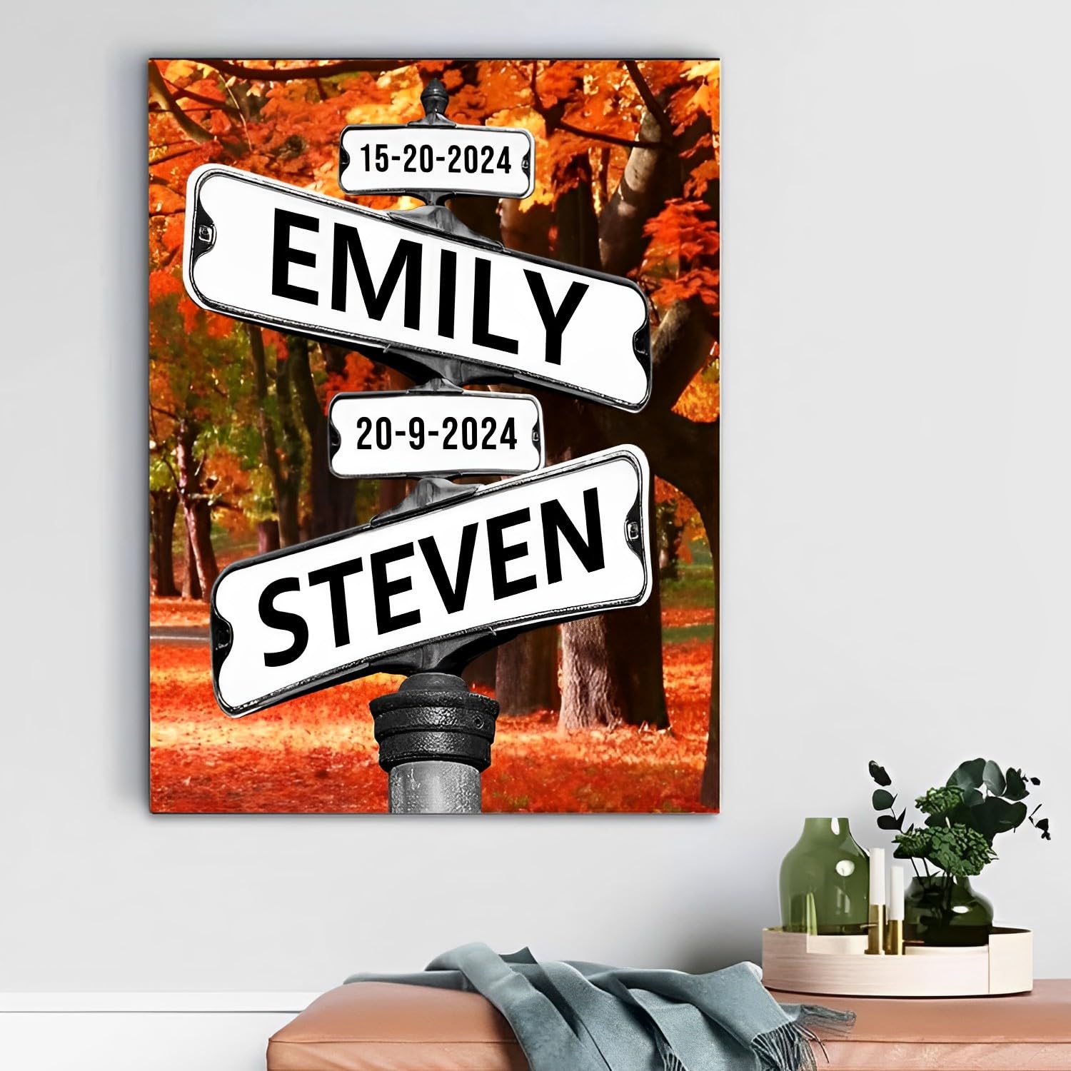 Amazon.com : Personalized Crossroads Sign Couple's Name and Date on ...