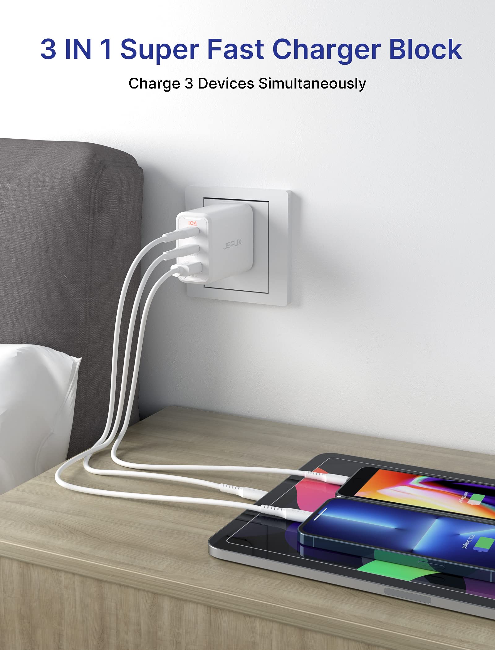 Snapklik.com : JSAUX USB-C Wall Charger 40W Fast Charging, iPhone ...