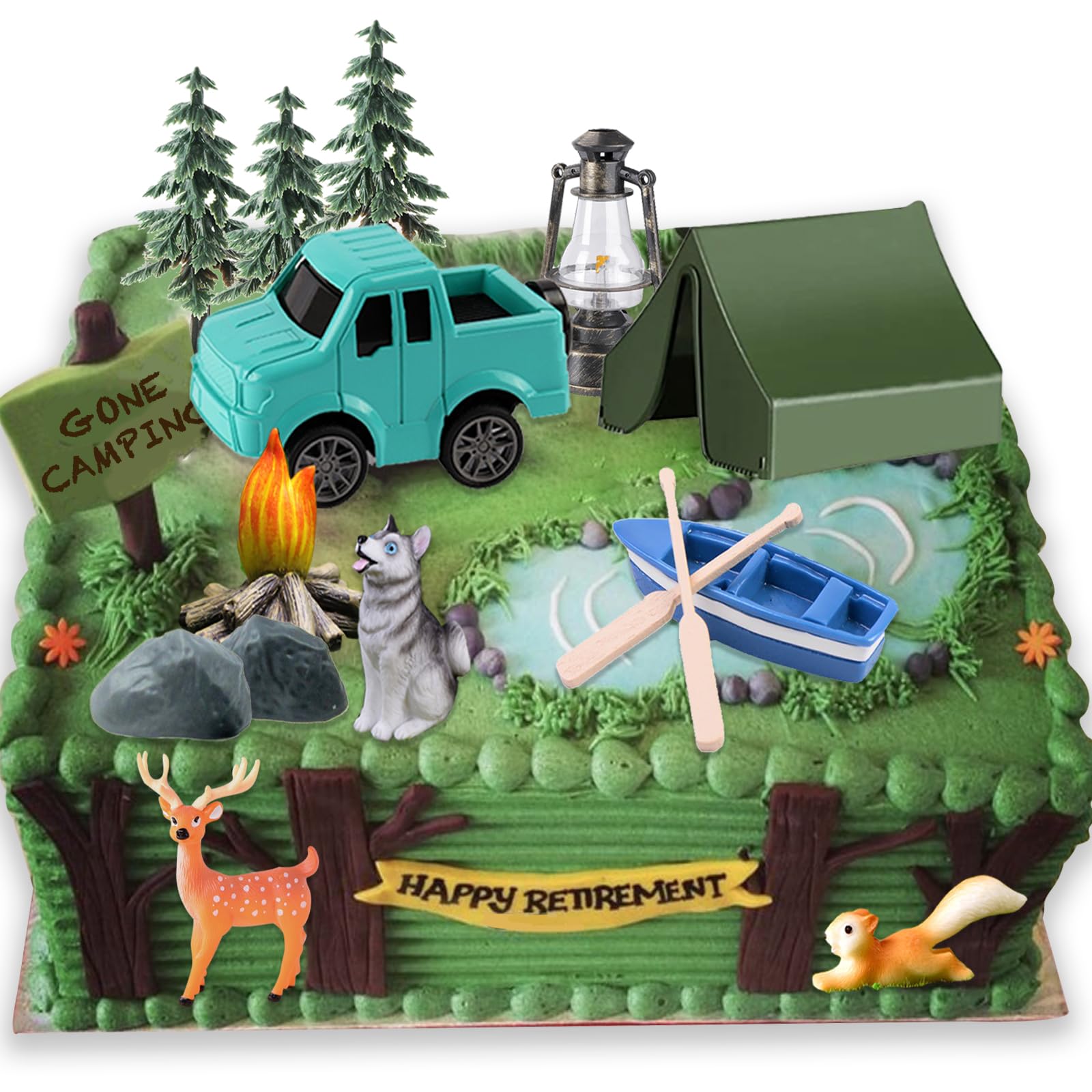 Amazon.com: 16 Pcs Camping Cake Toppers Camp Cake Decorations Fireside ...