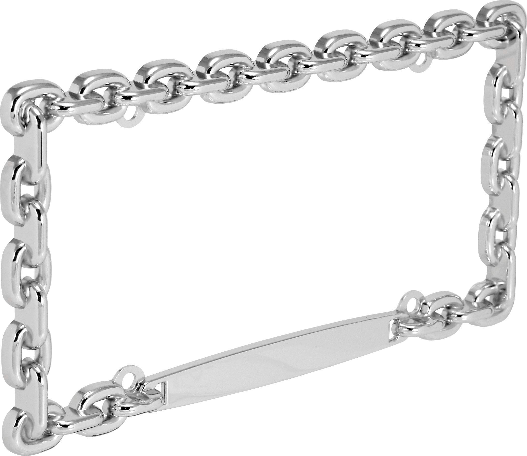 Amazon.com: Universal Chrome Mega-Metal Round Chain Link Design License ...