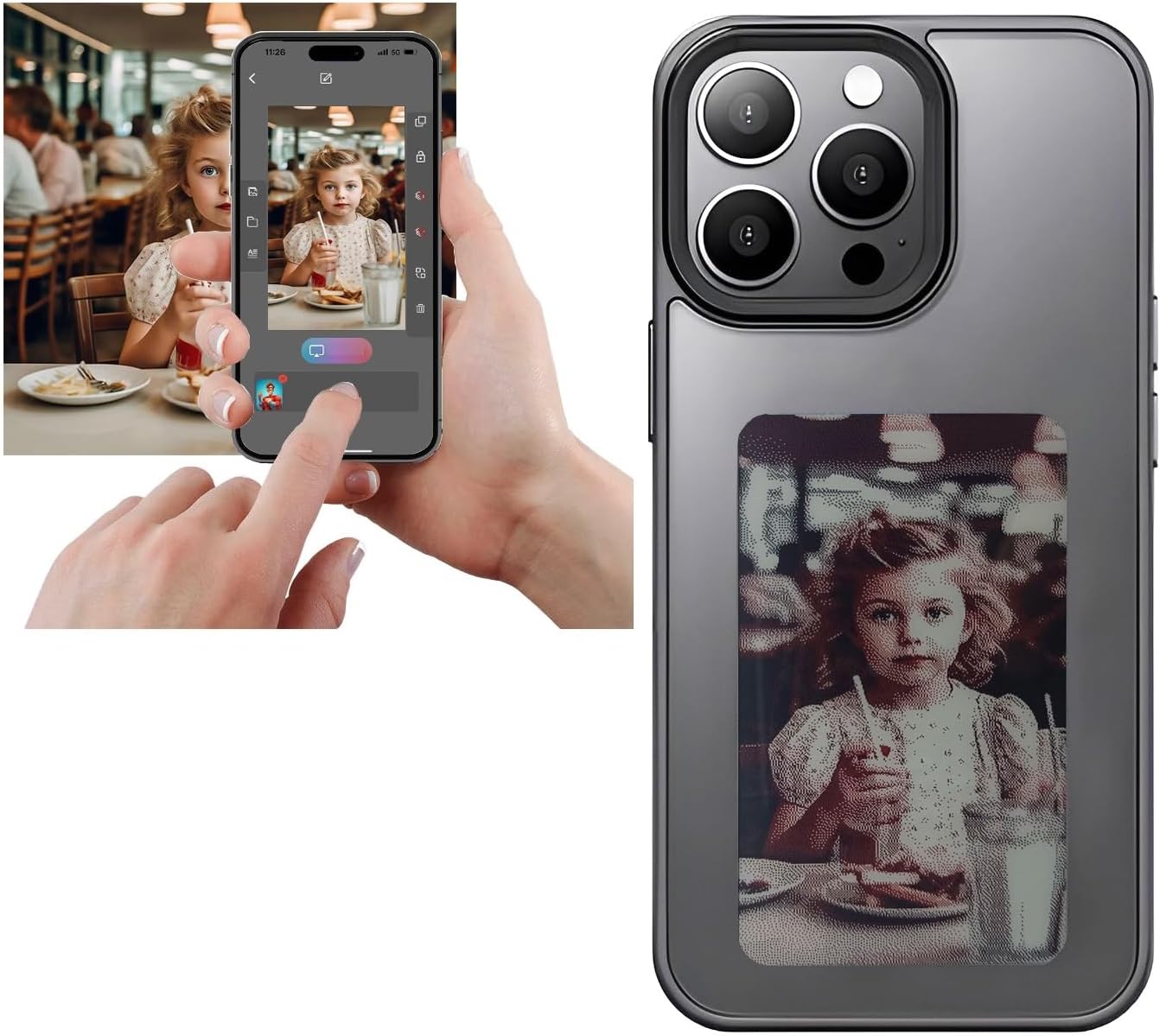 Amazon.com: Fourmor Ink Screen Screen Projection Smart Phone Case ...