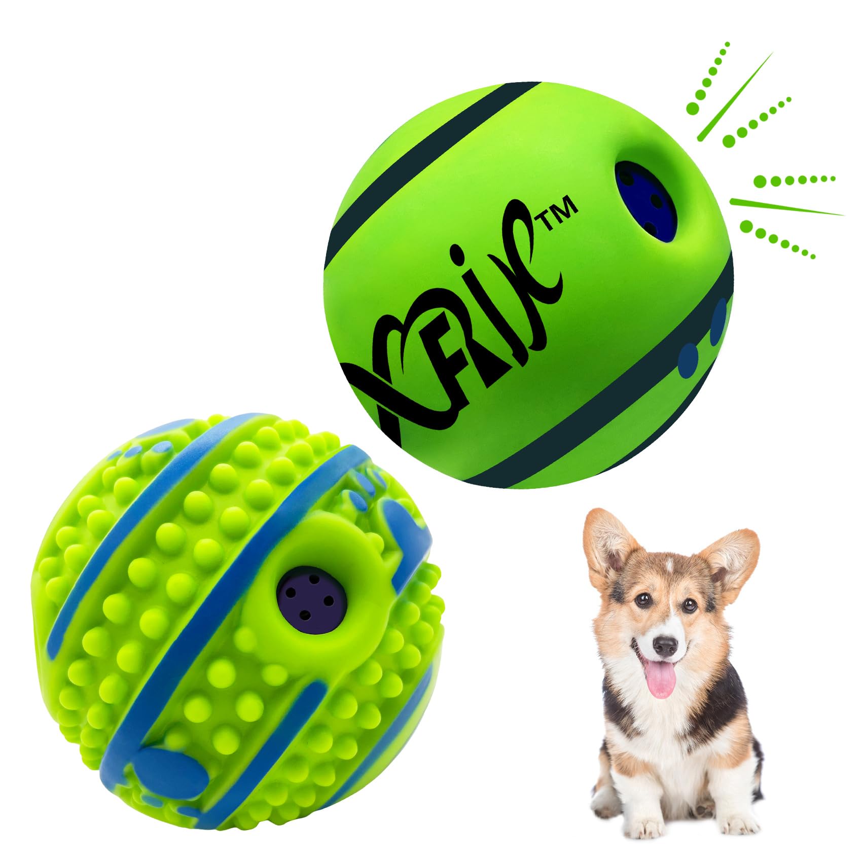Amazon.com : XFRJK 2 Pack Dog Toy Ball 2.75in Giggle Ball for Dogs ...