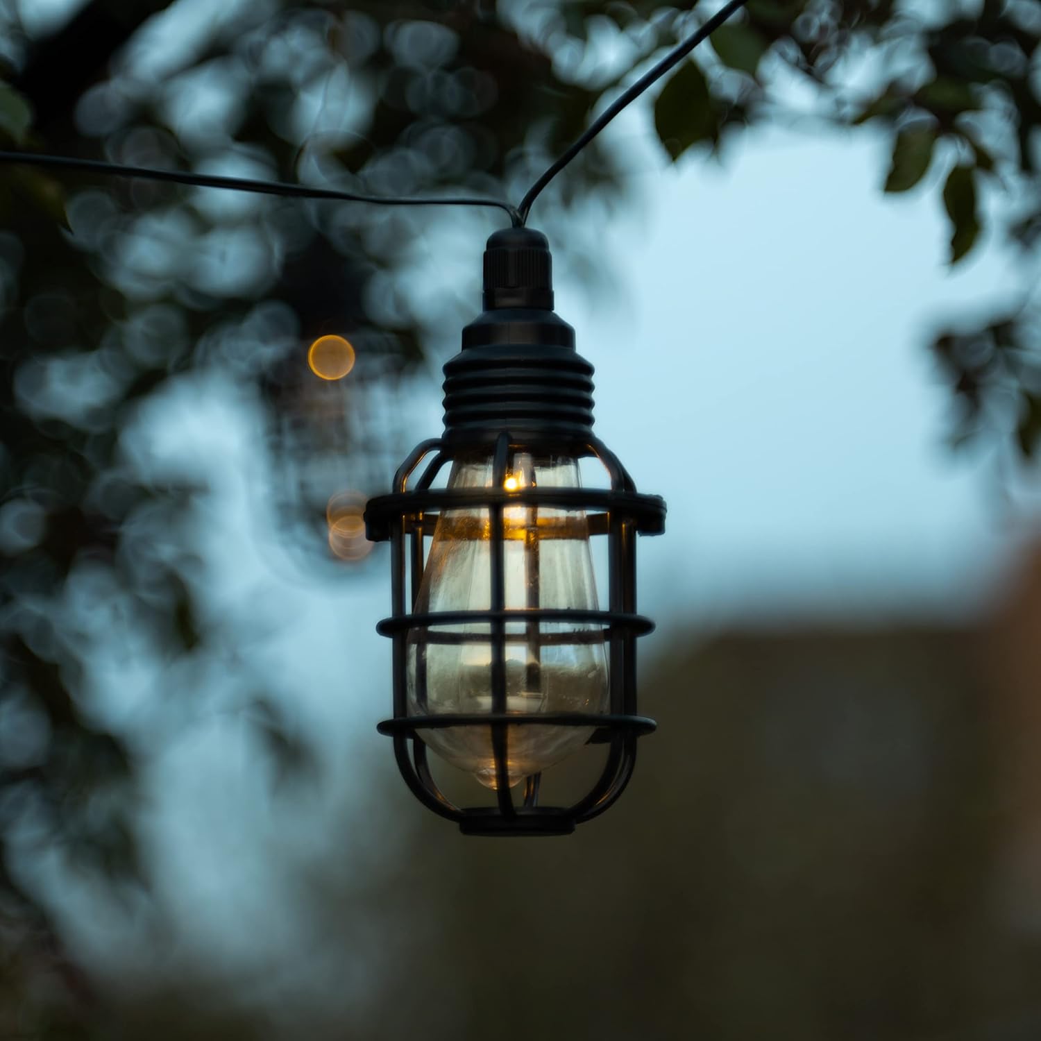 SolarCentre® Elan Outdoor Solar Powered Festoon Cage Lights (Set of 10 ...