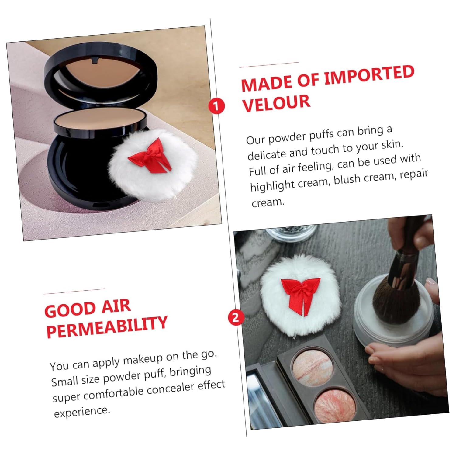 BESTOYARD 20 Pcs Powder Puff Cosmetic Puffs Sponge Wedge Makeup Sponge ...