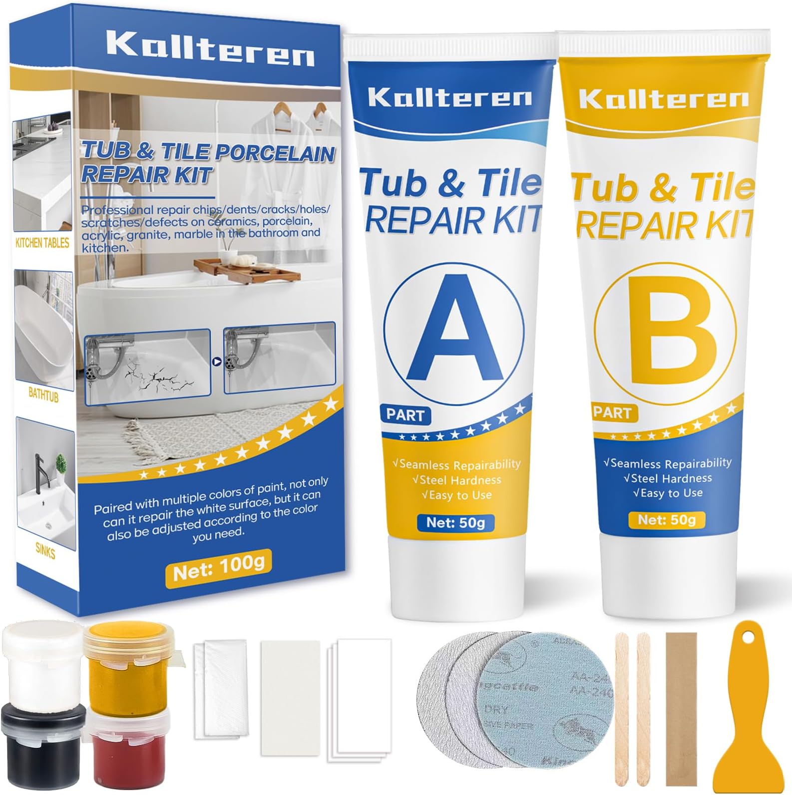 Amazon.com: Ceramic Tile Repair Kit (White), Tile Repair Kit with Super ...