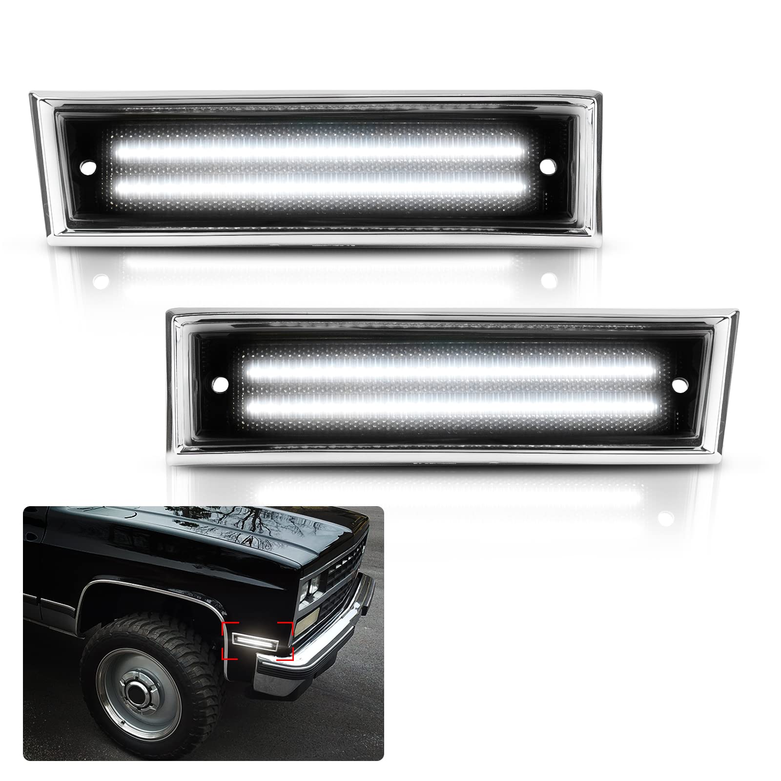 Side Marker Lights 2 PCS [Newest Design] White LED Side Marker Light ...