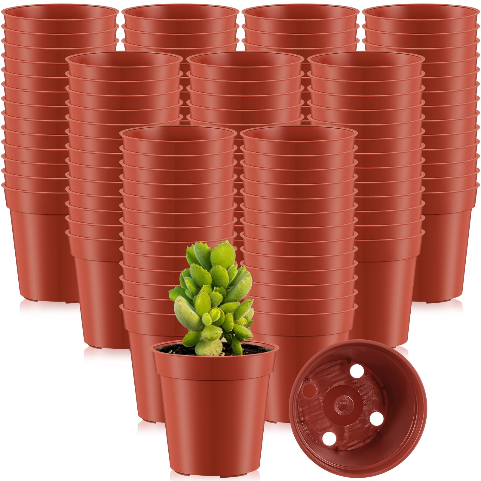 Amazon.com: Yaomiao 200 Pcs 2 Inch Red Mini Plastic Plant Pot Nursery ...