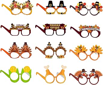 Amazon.com: rejopfad Thanksgiving Decorations Eyeglasses Turkey Glasses ...