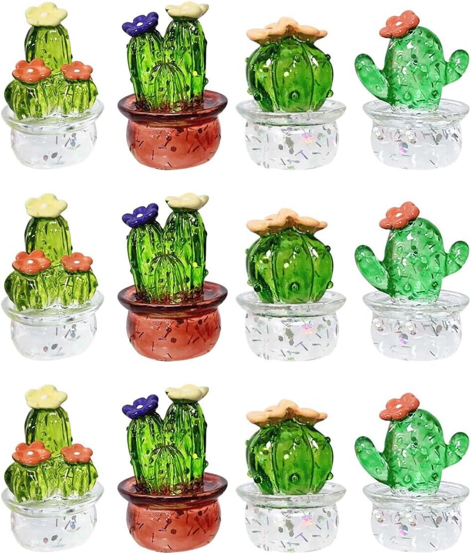 Amazon.com: BESTOYARD 12 Pcs Glass Cactus Car Ornaments Glass Figurines ...