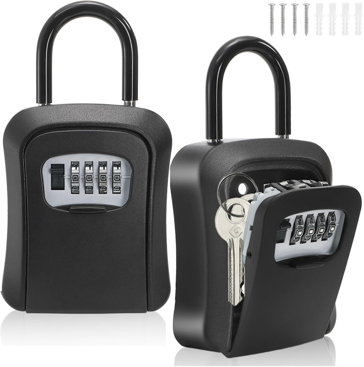 Amazon.com: Cididu 2 Pack Key Lock Box for Outside, Wall Mount Lockbox ...
